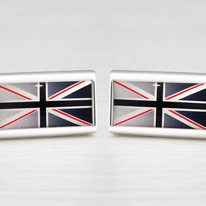 Black-fade Union Jack Cufflinks With Red Detail - Etsy
