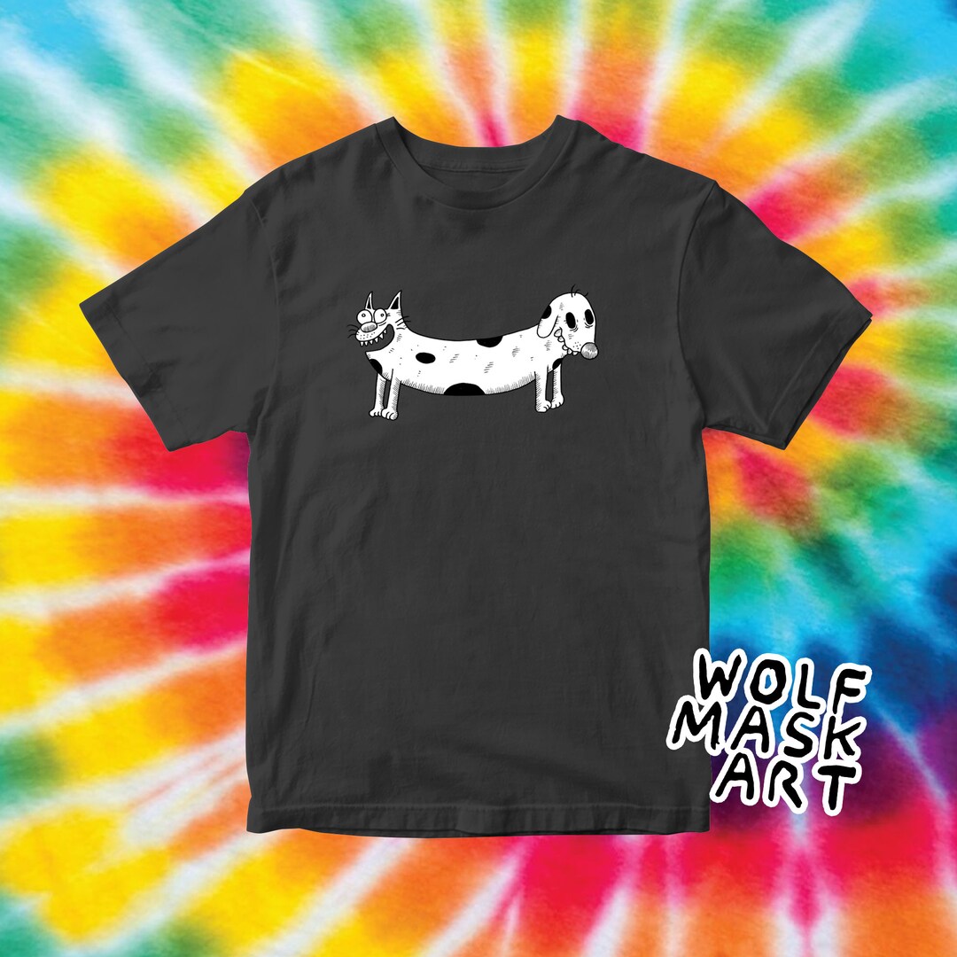 Wolfmask Cat Dog Lowbrow Cartoon Comic Drawing T-shirt - Etsy