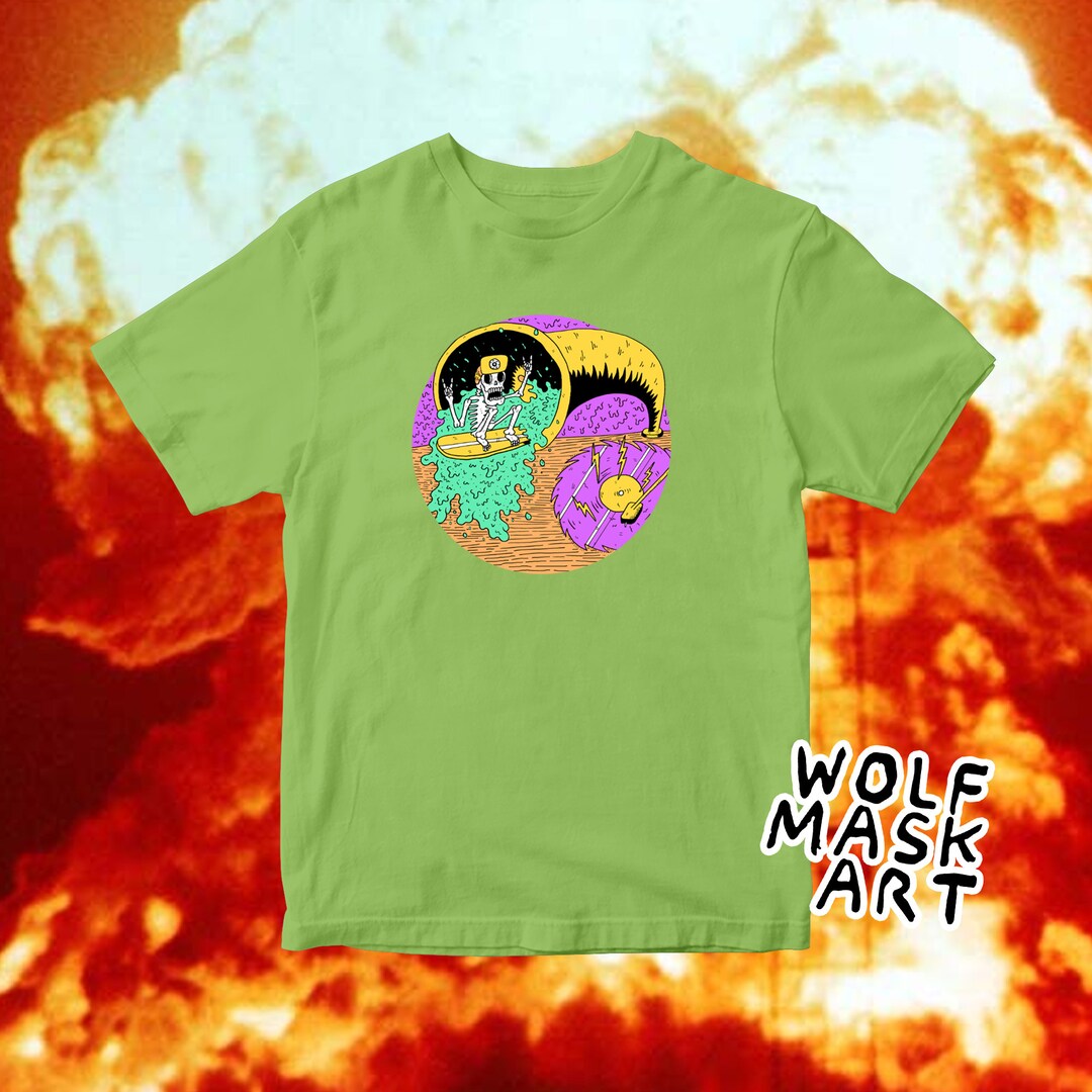 Wolfmask Skeleton Record Player Turntable Slime Music Lowbrow Cartoon ...