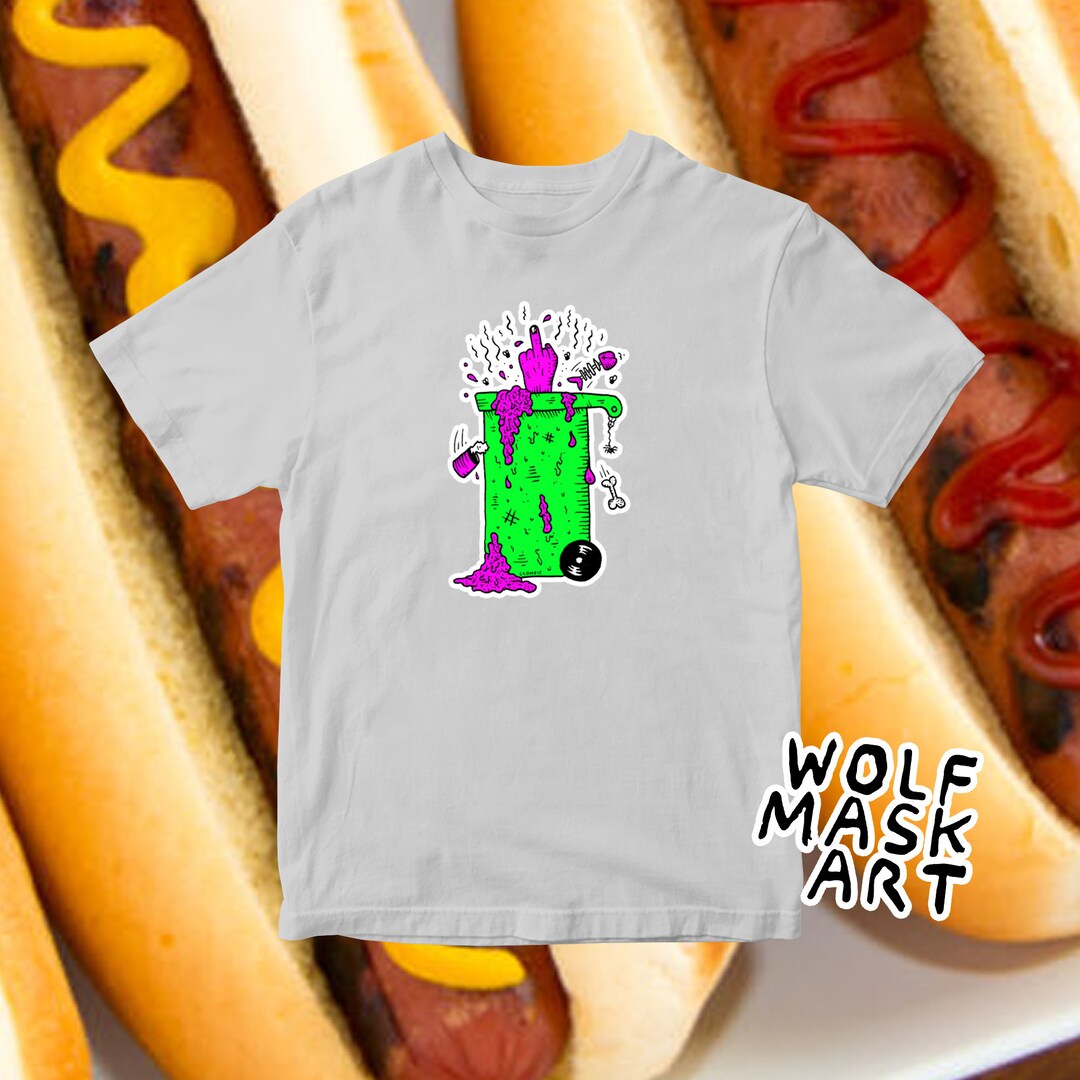 Wolfmask Middle Finger Trash Dweller Weird Stupid Lowbrow Cartoon Comic ...