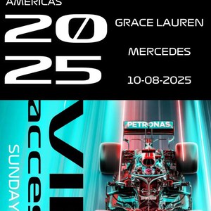 Mercedes Formula 1 VIP Pass Template – Instant Download, Customizable ...