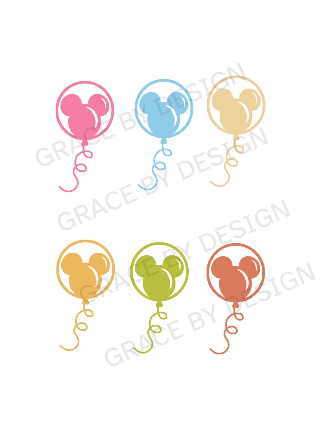 Disney Balloons PNG | Printable Balloons Logo | Digital Download File ...