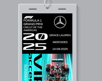 Ferrari Formula 1 VIP Pass Template – Instant Download, Customizable ID Badge - Etsy
