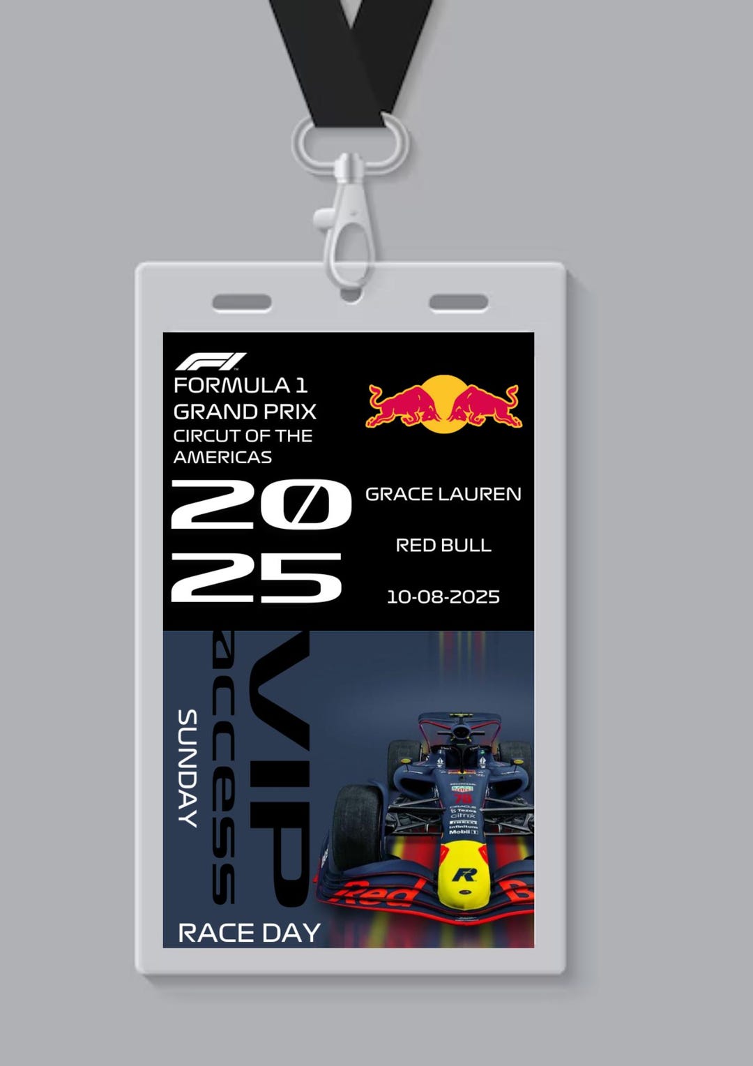 Plantilla de Pase VIP de Red Bull Fórmula 1: descarga instantánea ...