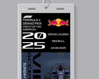 Ferrari Formula 1 VIP Pass Template – Instant Download, Customizable ID ...