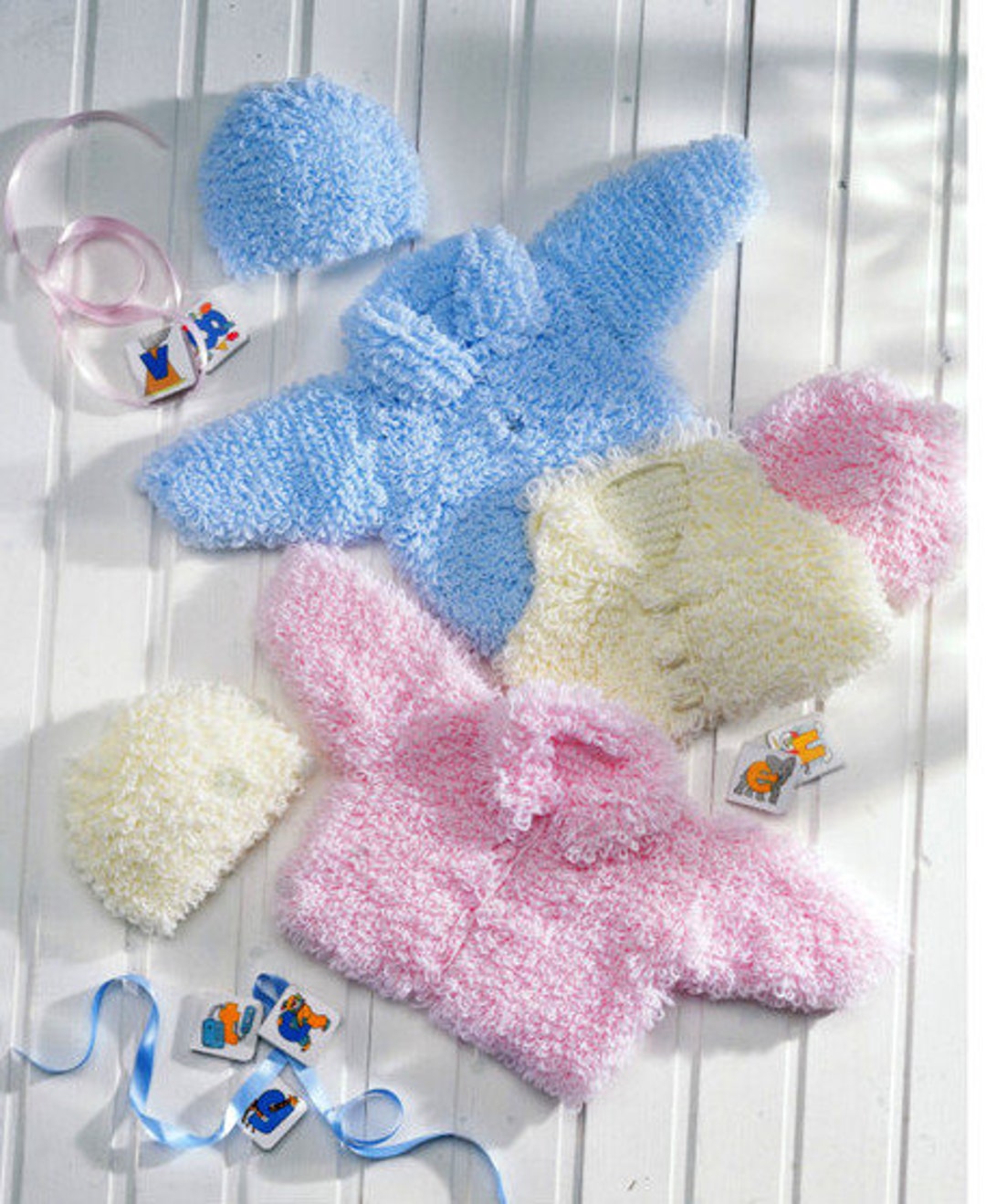 Baby Loopy Jacket Gilet & Hat 12" - 22" DK Knitting Pattern PDF Instant ...