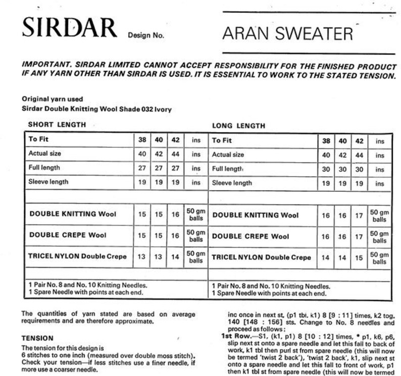 Mens Aran Style Traditional Cable Crew Neck Fishermans Sweater 38"-42 ...