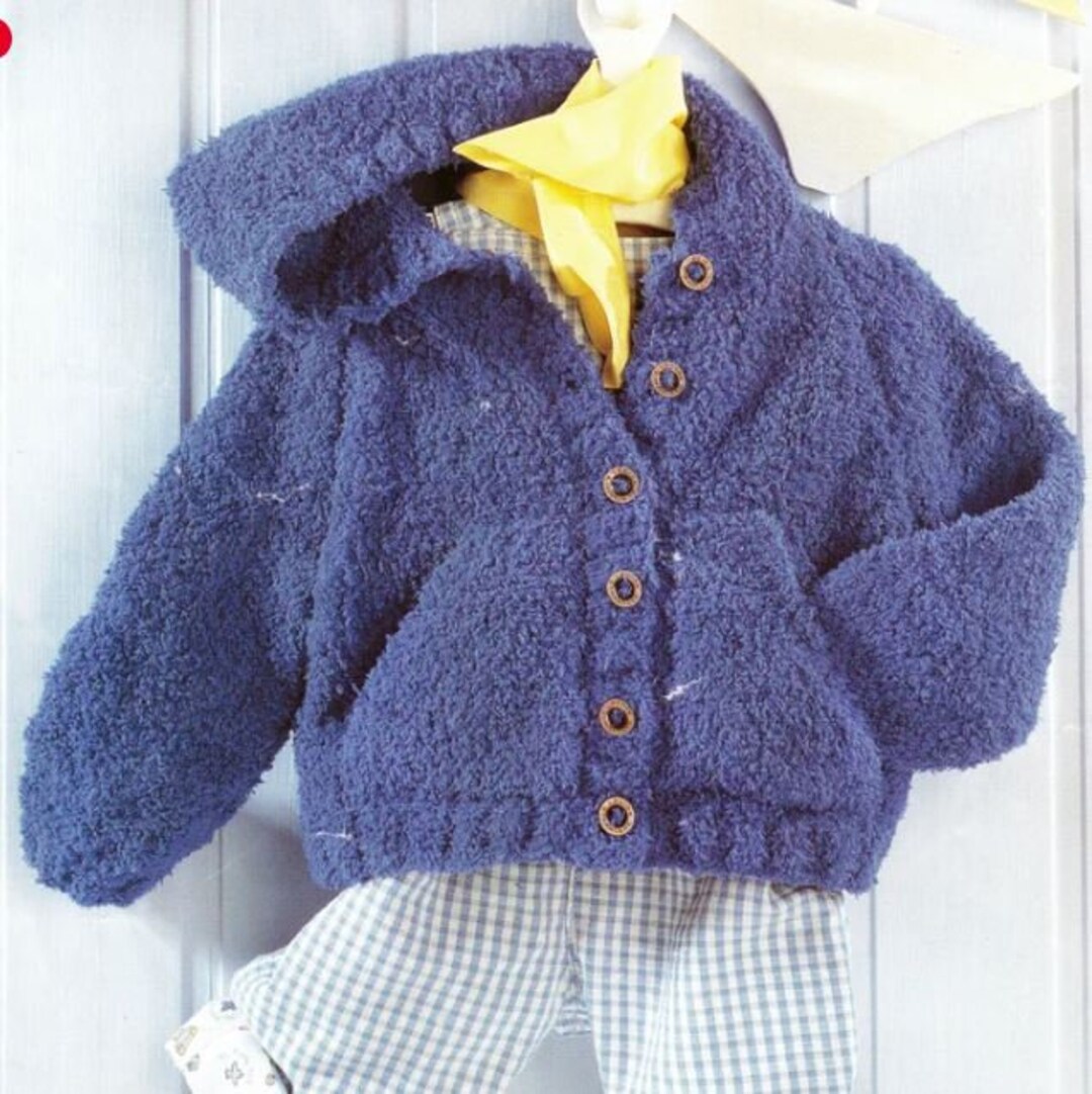 Easy Beginner Hooded Jacket Coat Cardigan Pockets Boy or Girl 16-26ins ...