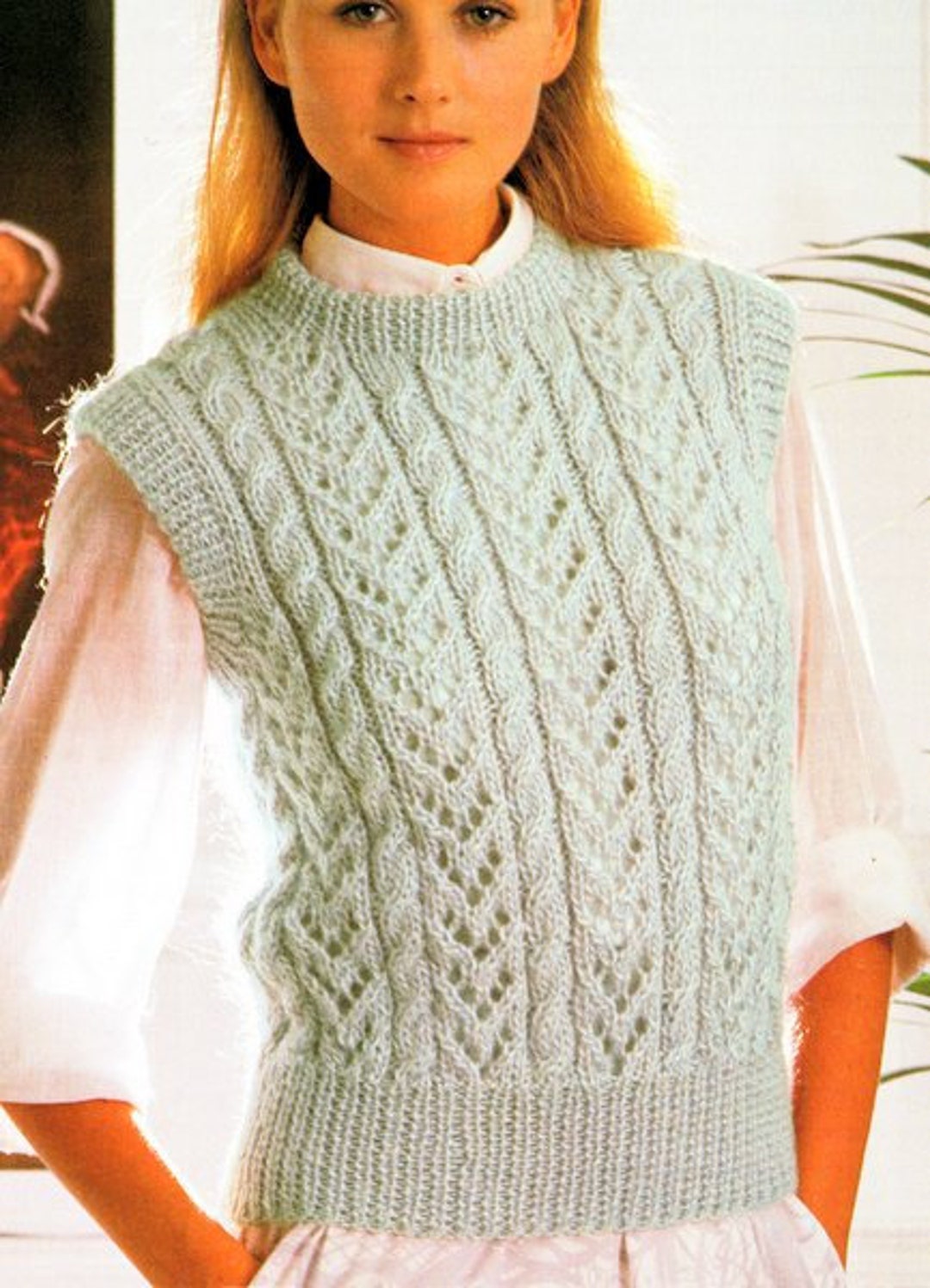 Womens Lace Cable Slipover Textured Top Cap Sleeves Round Neck Sweater ...