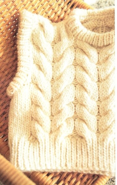 Womens Super Chunky Cable Short Slipover Round Neck Top Jumper Sweater ...