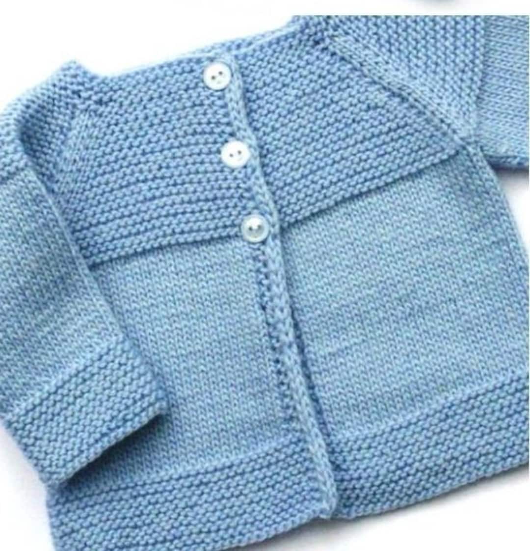 Baby Children’s Jacket Cardigan Garter Stitch Yoke Easy Stitches ...