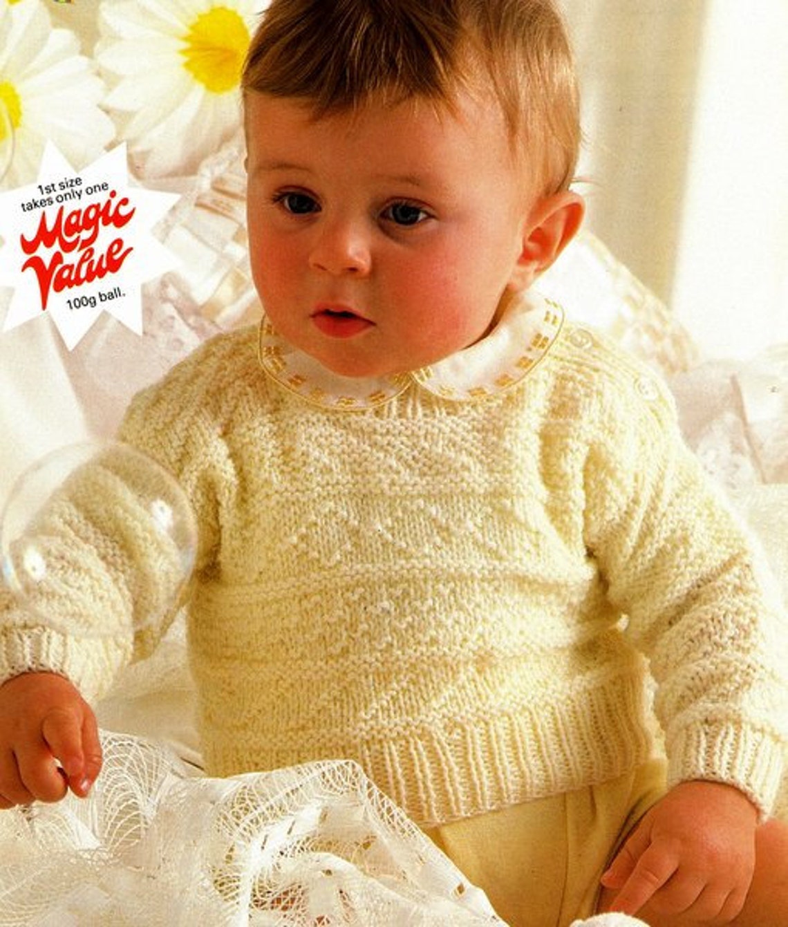 Textured Sweater Gansey Guernsey Style 18" - 22" Baby Boy Girl ~ DK ...