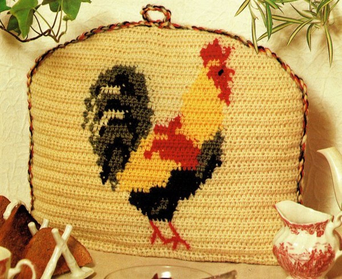 Vintage Crochet Rooster Tea Cosy ~ DK 8 Ply Light Worsted Crochet ...
