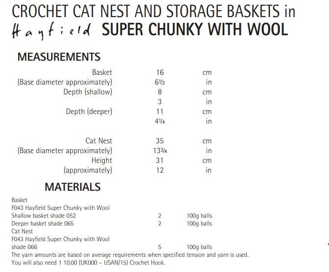 Easy Crochet Cat Pet Basket Nest & Storage Baskets ~ Super Chunky Wool ...