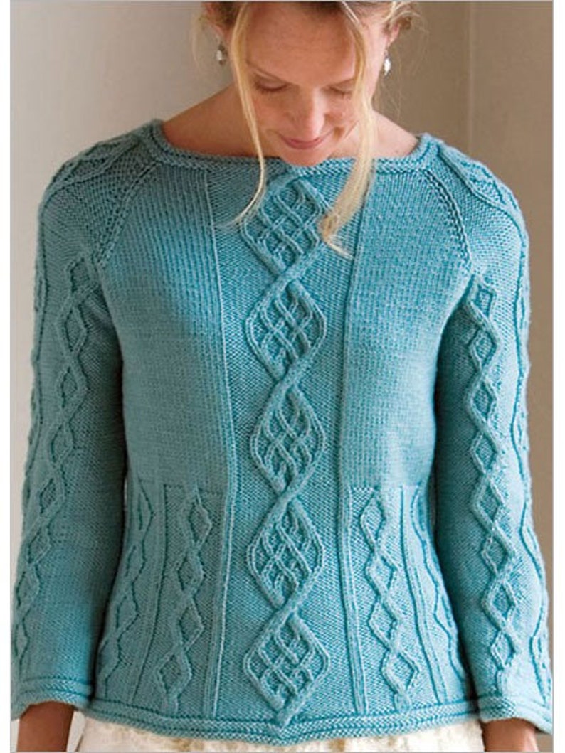 Aran Cable Sweater Womans Easy Pattern 28 47 - Etsy UK