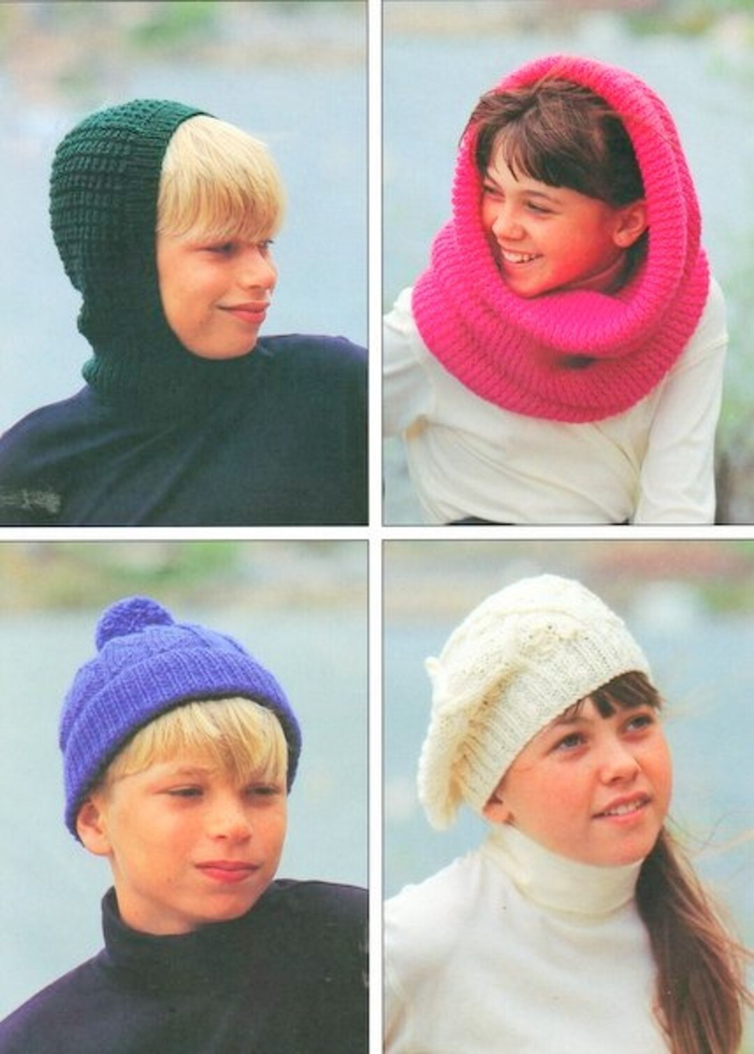 Childrens Snood Beret Balaclava Helmet & Pull on Hat Boys Girls ~ 4 ...