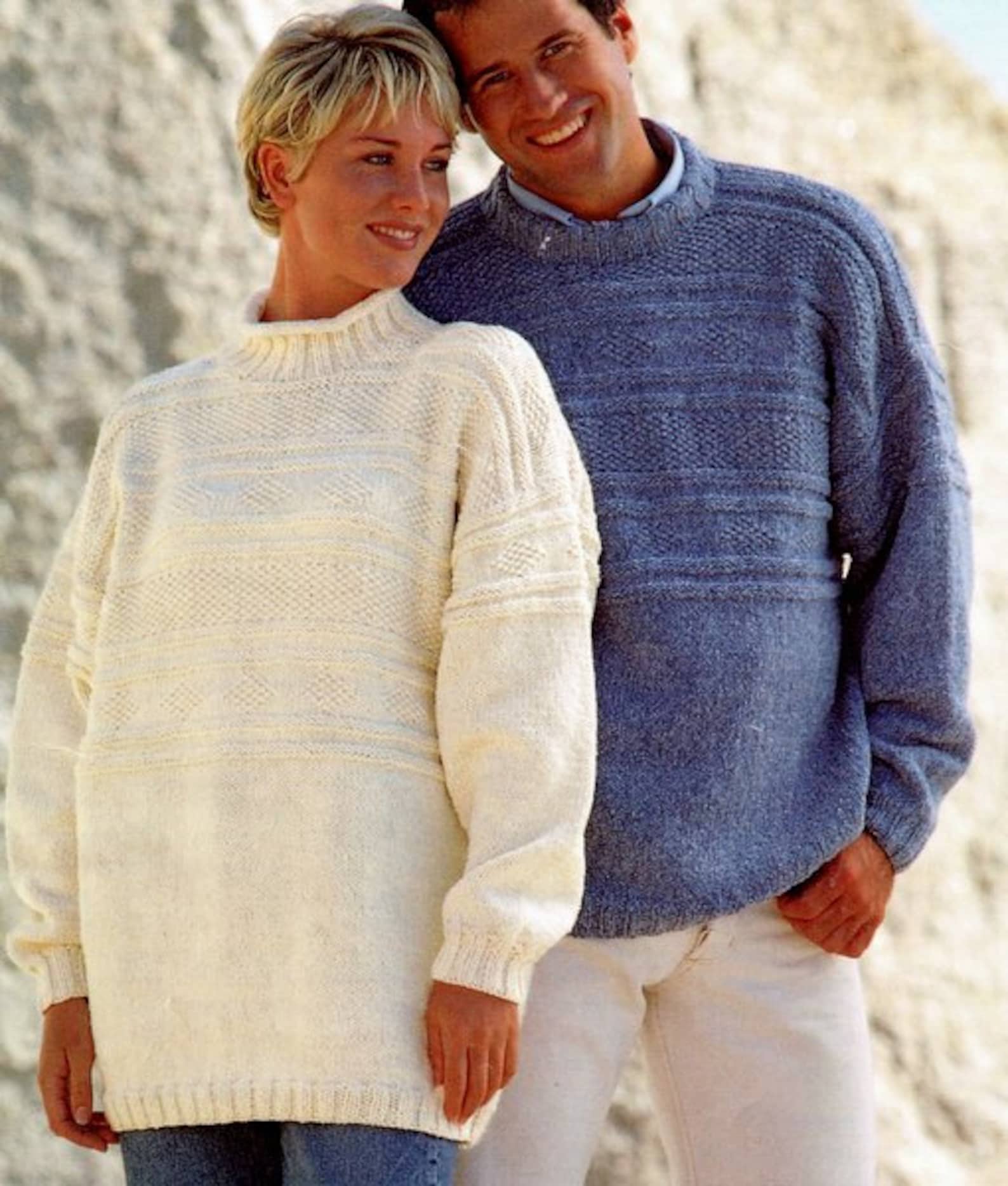 Guernsey Drop Sleeve Sweater Jumper Crew or Roll Neck 32" - 44" Womans ...