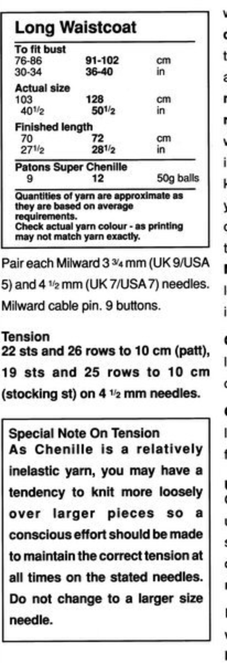 Woman's Cable Lace Long Waistcoat 30" - 40" Aran Chenille / 10 Ply ...