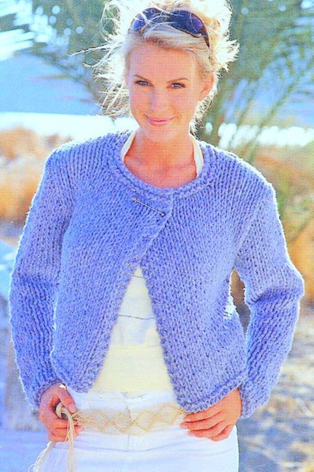 Womens Easy Knit Short Jacket Super Chunky Super Bulky Knitting Pattern ...