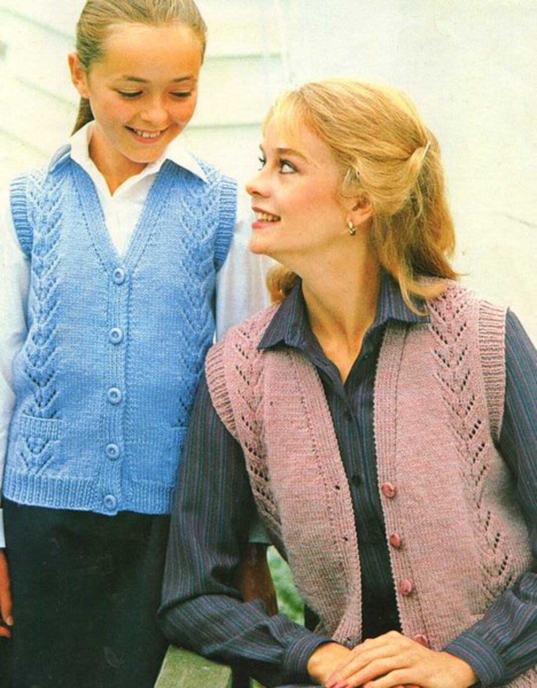 Lace Panel Sleeveless Waistcoat Vest V Neck Pockets Womens Girls 26 ...