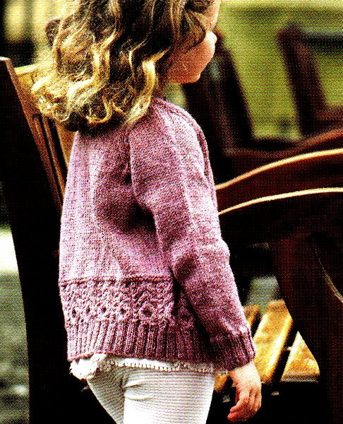 Girls Cardigan Cable Border Band Round Neck ~ 20 - 30'' (3 - 12 Yrs) DK ...
