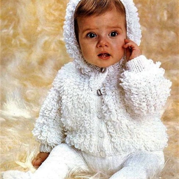 Crochet Loop Stitch Baby Jacket Pattern - Etsy