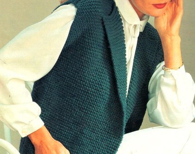 Sleeveless Vest Easy Quick Knit Chunky 14 Ply Knitting Pattern in ...