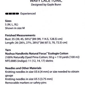 Womens Ladies Lovely Wavy Lace Pattern Tunic 36" - 50" DK Cotton Pdf ...