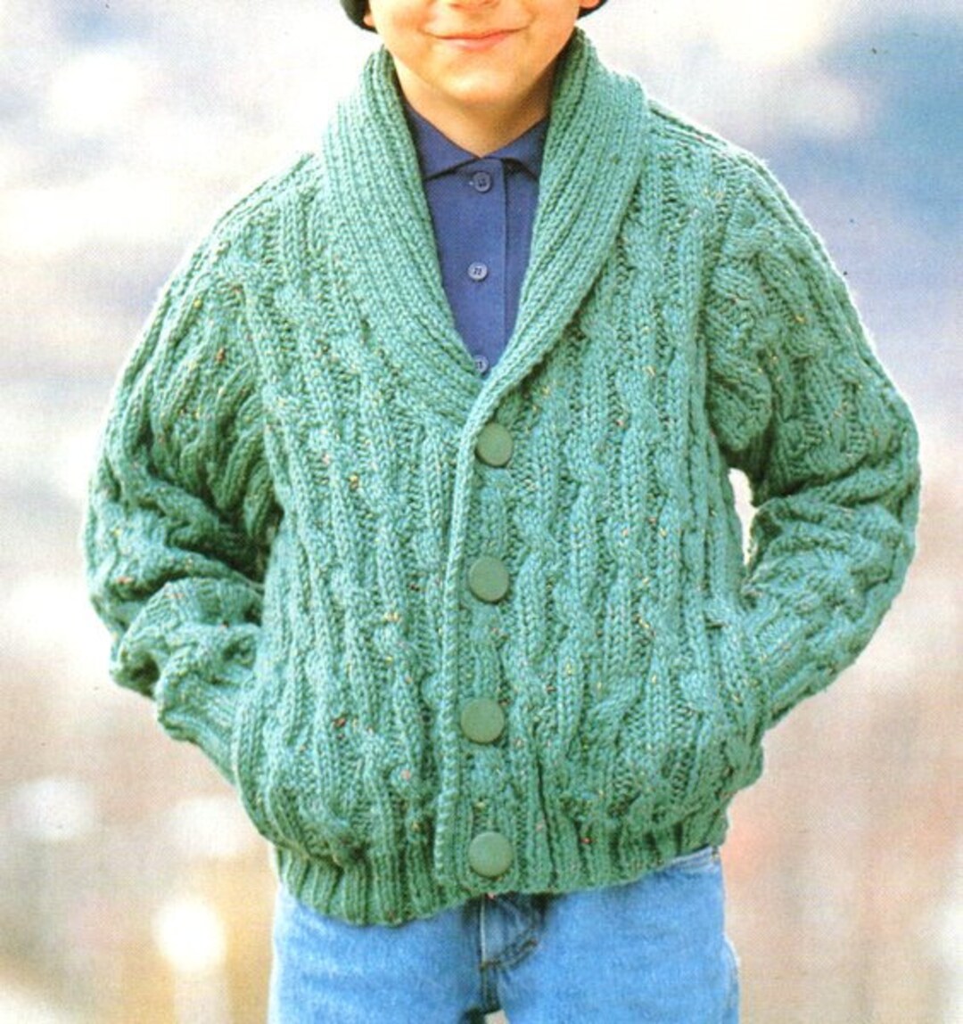 Chunky Casual Cable Jacket Saddle Shoulder Shawl Collar Neck Pockets ...