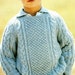 Children's Aran Style Cable Round Neck Raglan Sweater Trinity Stitch ...