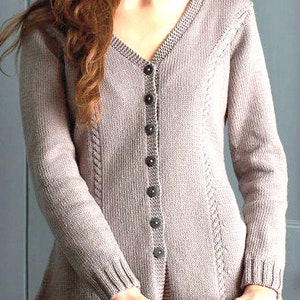 Womans Ladies Fitted Cable Vent Peplum Jacket 32" -42" DK Knitting ...