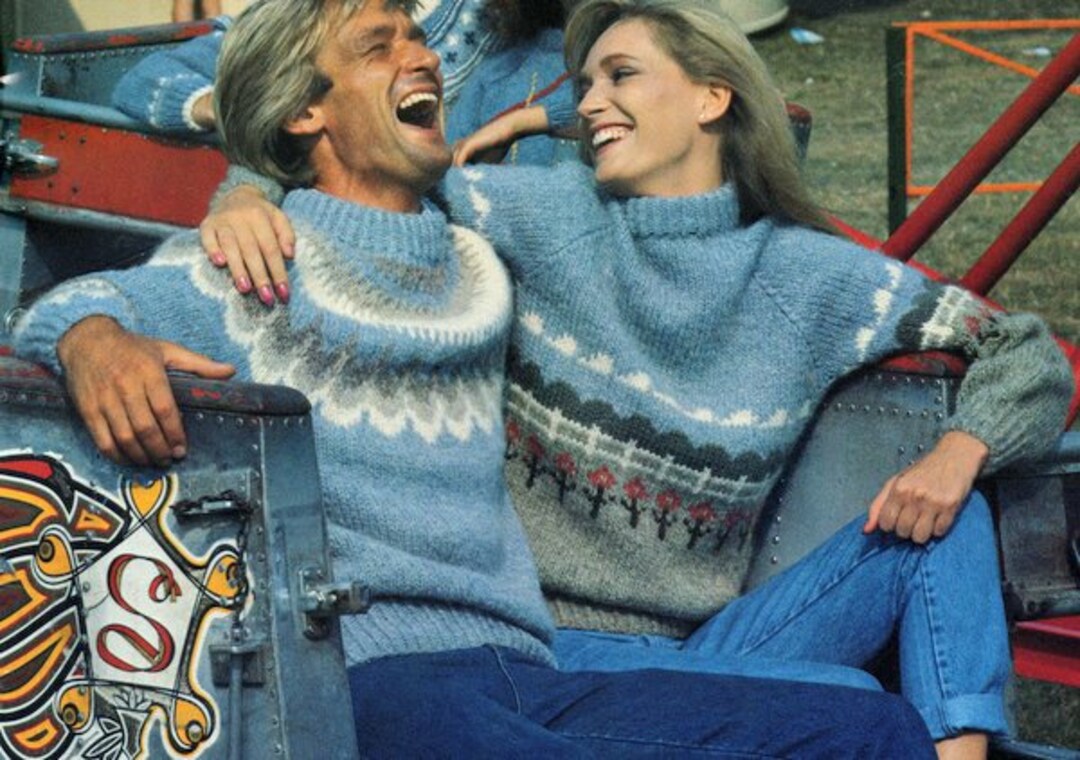 Womens Fair Isle Nordic Alafoss Lopi Picture Sweater & Mens Sweater and ...