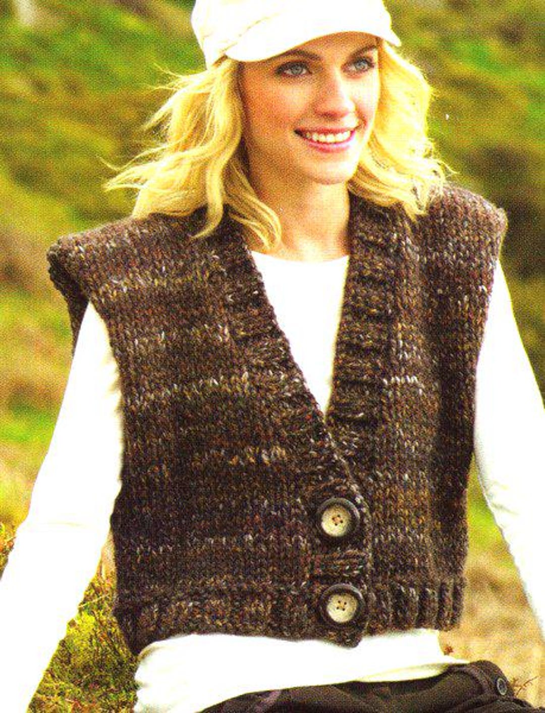 Easy Knit Stocking Stitch Womens Shrug & Waistcoat V Neck 28" -46 ...