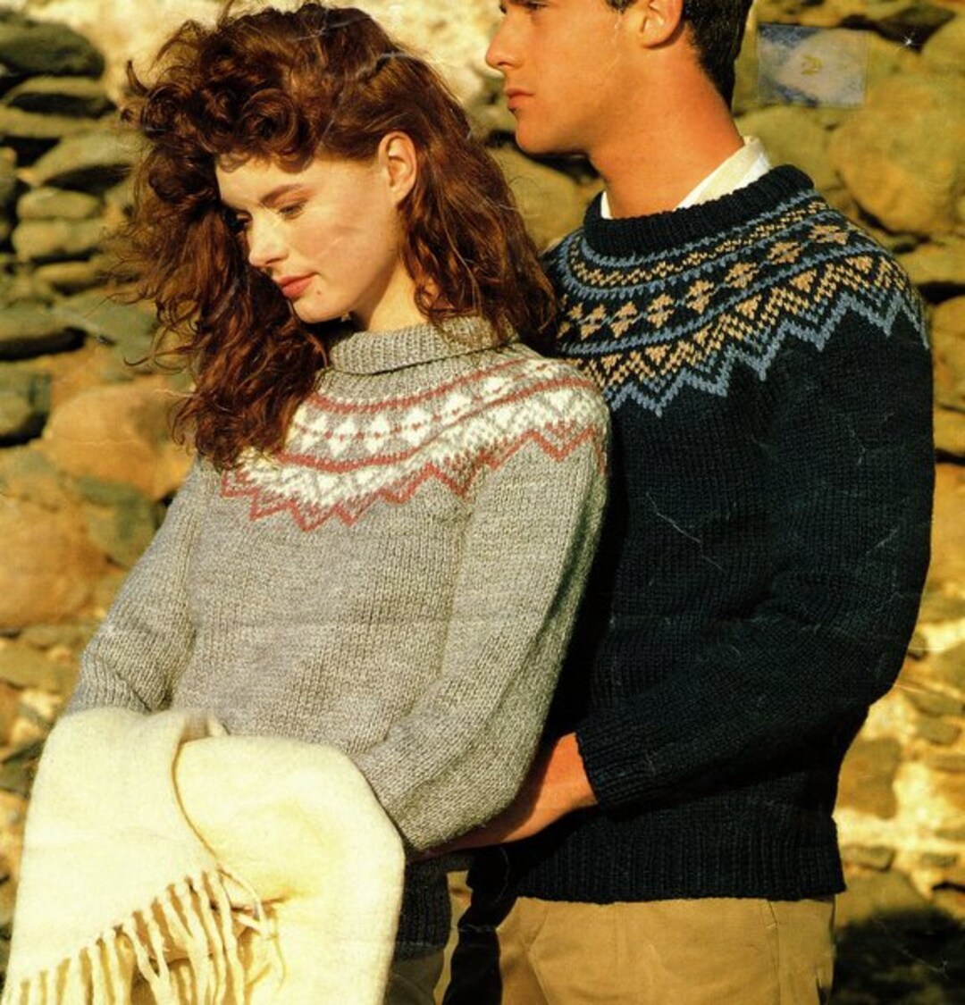 His 'n' Hers Fair Isle Nordic Scandanavian Shetland Sweaters ~ 32"- 42 ...