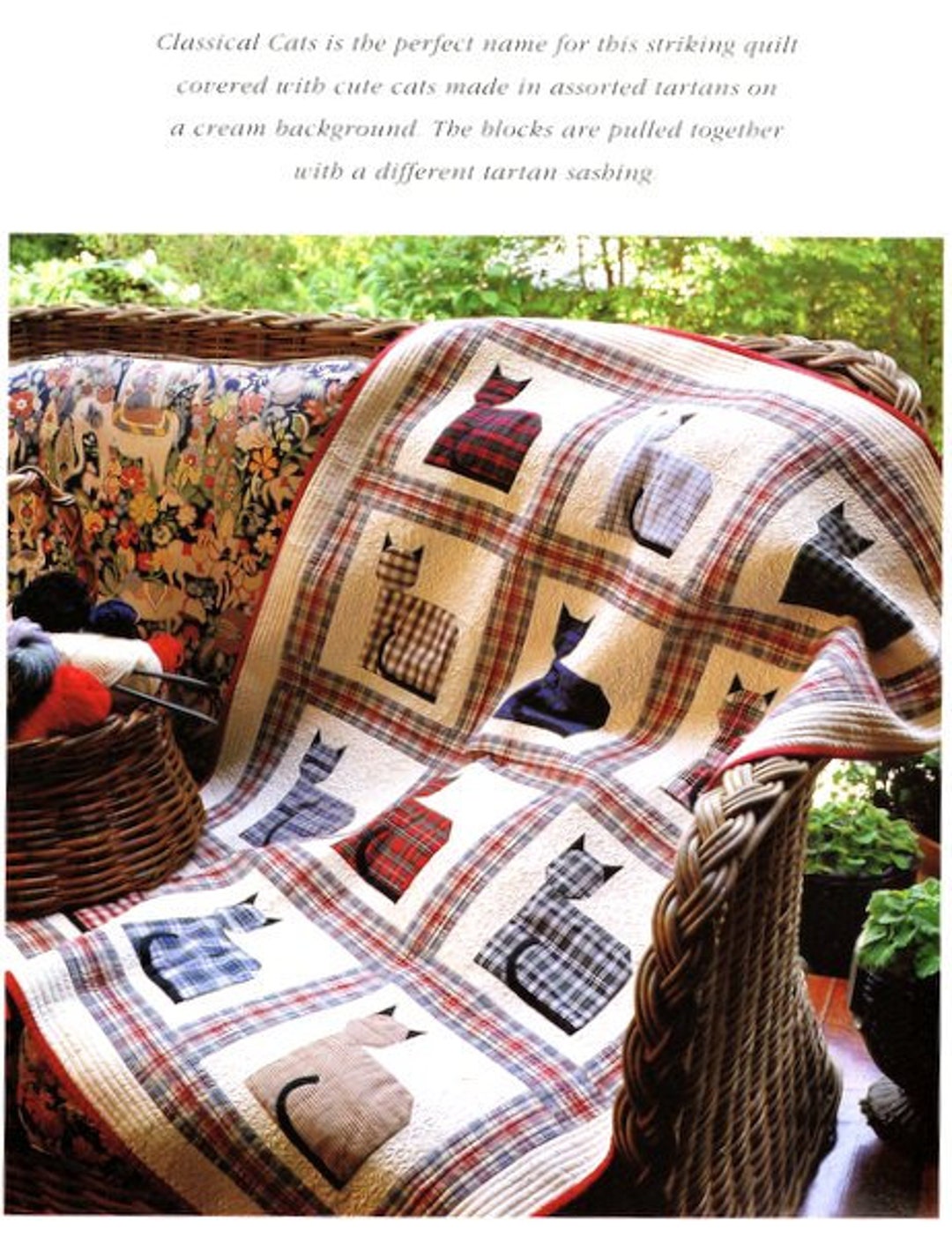 Classic Cat Patchwork Quilt Sewing Pattern 36 X 46 Block Size 8 Quilt ...