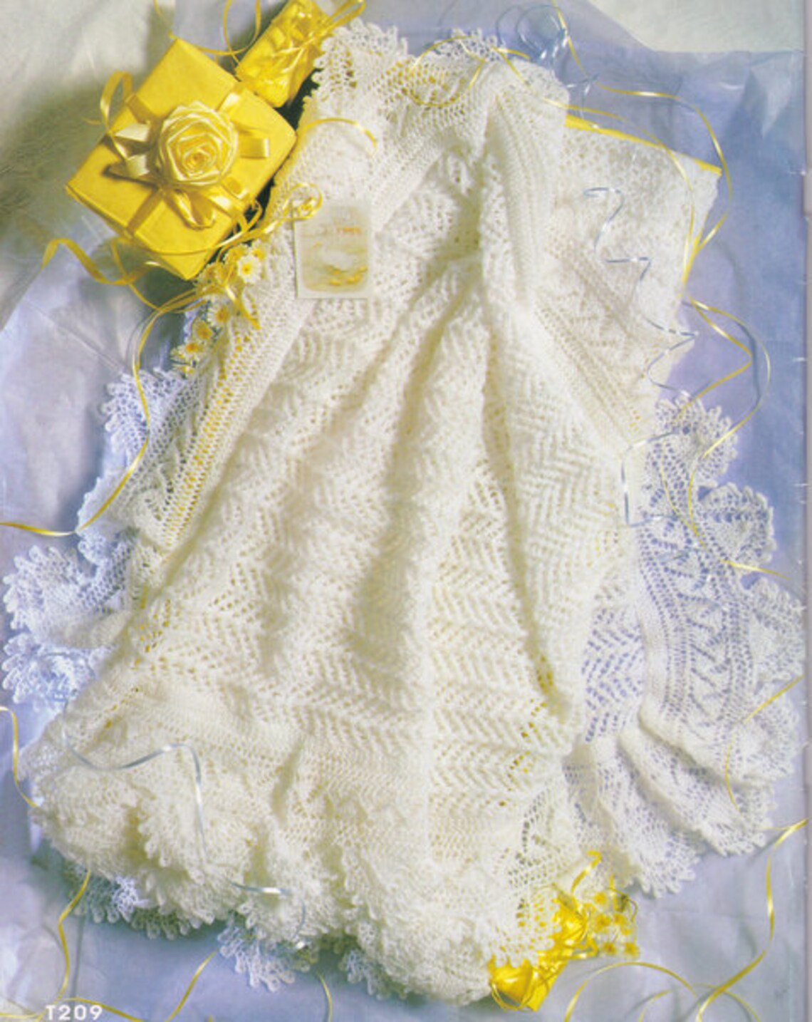 Delicate Lacy Baby Shawl Christening 2 Ply~ 50" Square ~ 2 Ply Knitting ...