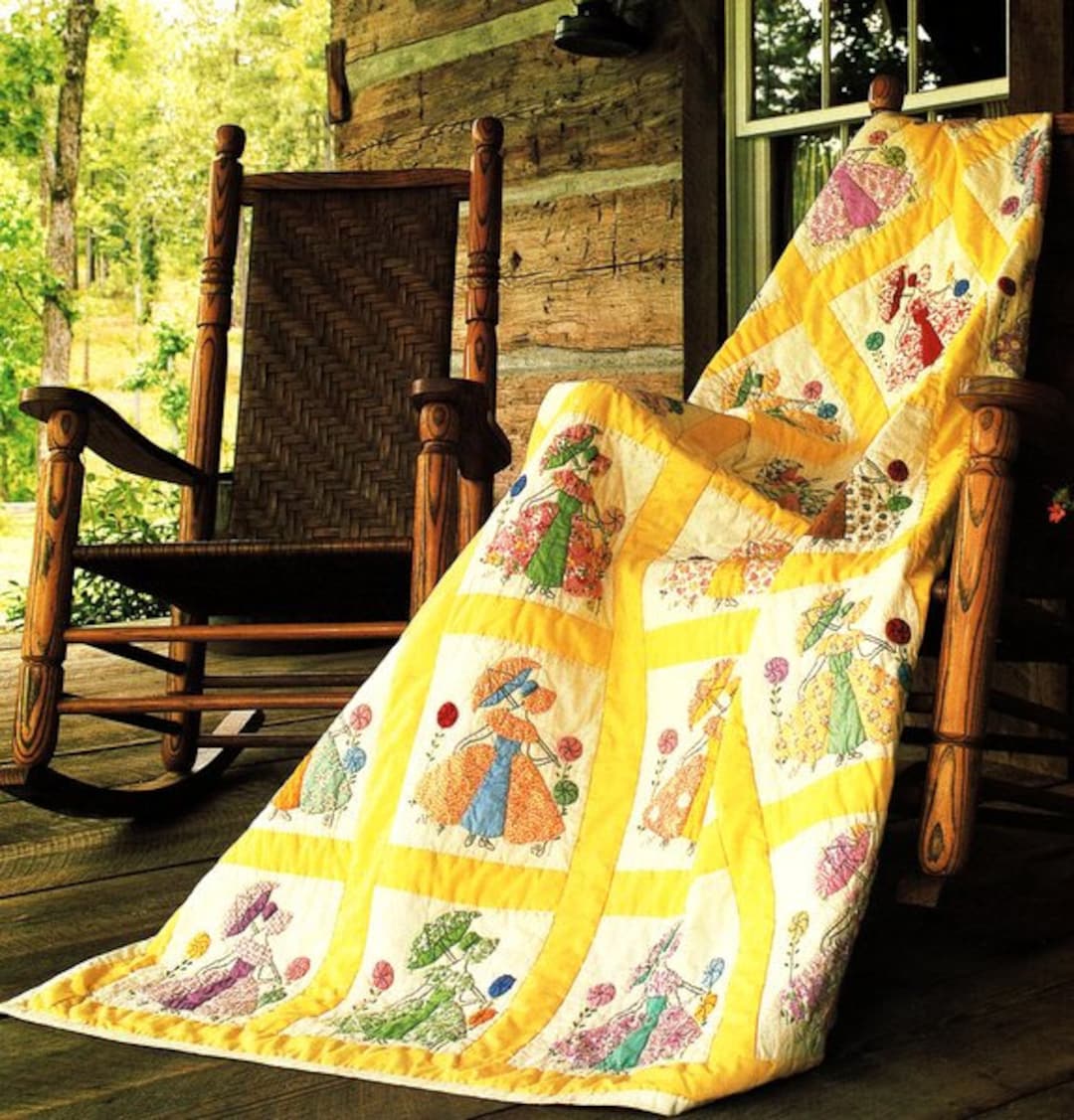 Umbrella Parasol Girl Patchwork Blocks Applique Quilt Bedspread ...