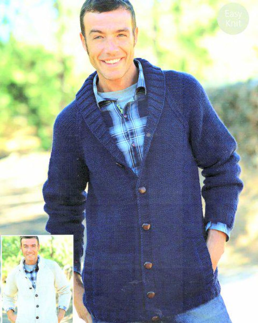 Mens Shawl Collar or Stand up Neck Jacket, Cardigan, Raglan Sleeve~ 38 ...
