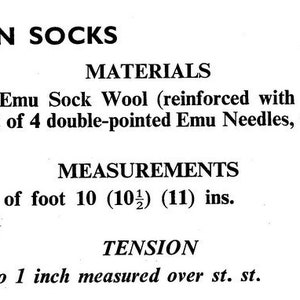 Mens Socks ~ Ribbed Plain & Cabled Worked on 4 Needles Length 10"- 11 ...