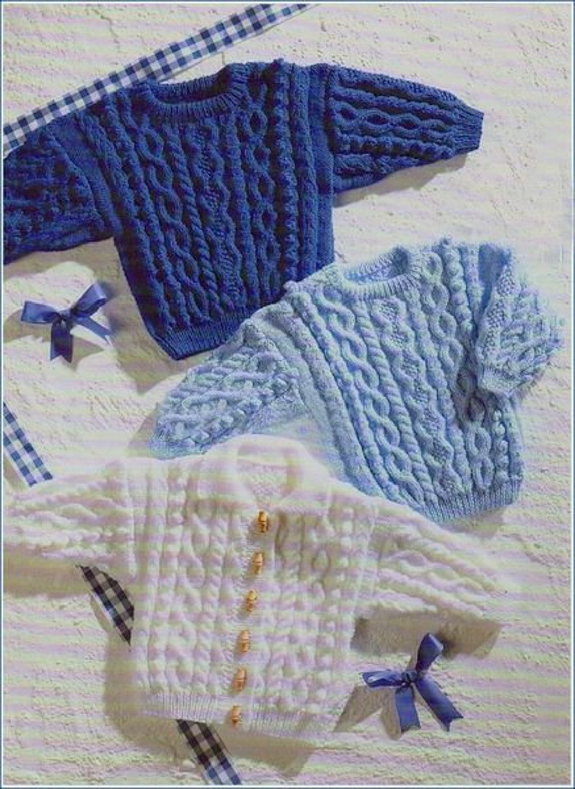 Baby Cable Jacket Cardigan Sweater Jumper PDF Knitting Pattern DK ( 8 ...