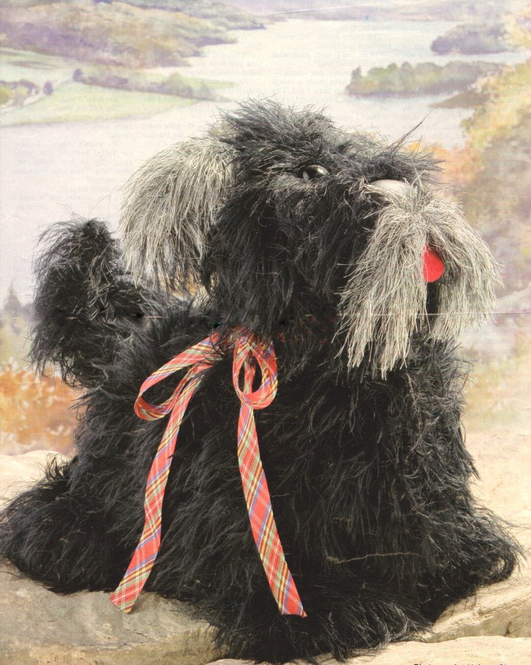 Vintage Scottie Dog "hector" Toy Dog 28cm ~ DK 8 Ply Light Worsted Faux ...