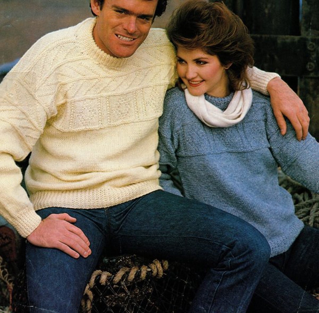 His "n" Hers Traditional Gansey Style Guernsey Drop Sleeve Sweater 32 ...