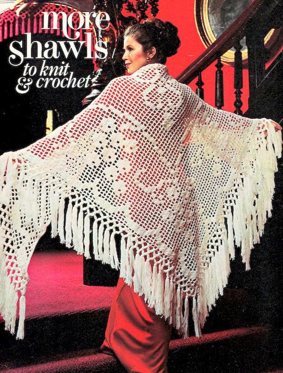 Womens Shawls 3 Crochet & 1 Knit Filet Ripple Cable Crochet and ...