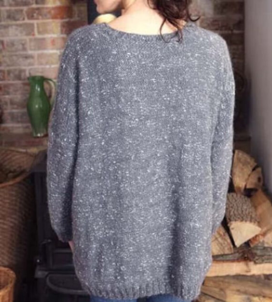 Easy Beginner Reverse Stocking Stitch Womens Oversized Tunic Sweater ...