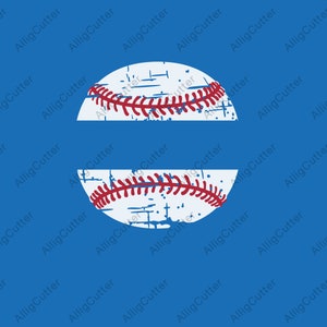 Baseball Distressed Split SVG DXF PNG Eps Monogram Sports Grunge Cut ...