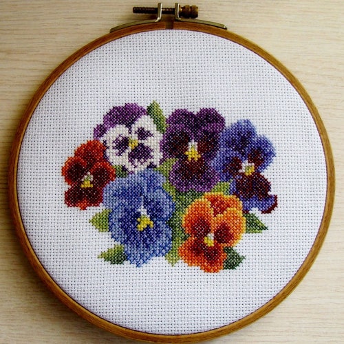 Pansies Cross Stitch Pattern PDF Instant Download Digital - Etsy