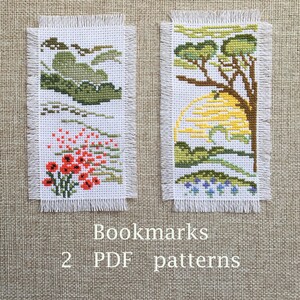 Two Cross Stitch Bookmarks Schemes With Landscapes, Cross Stitch ...