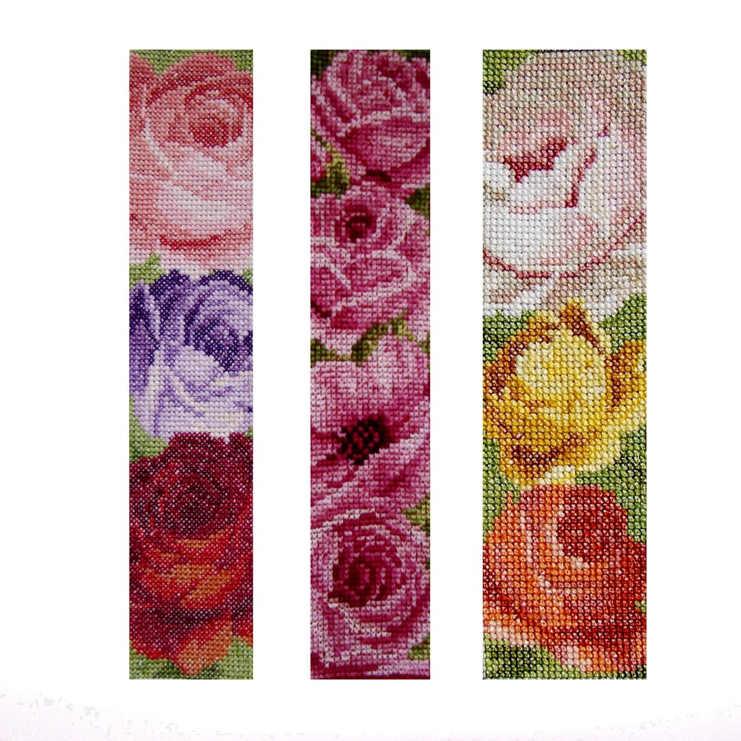 Set of 3 Bookmark Patterns, Cross-stitch Bookmarks, Bookmark Pattern ...