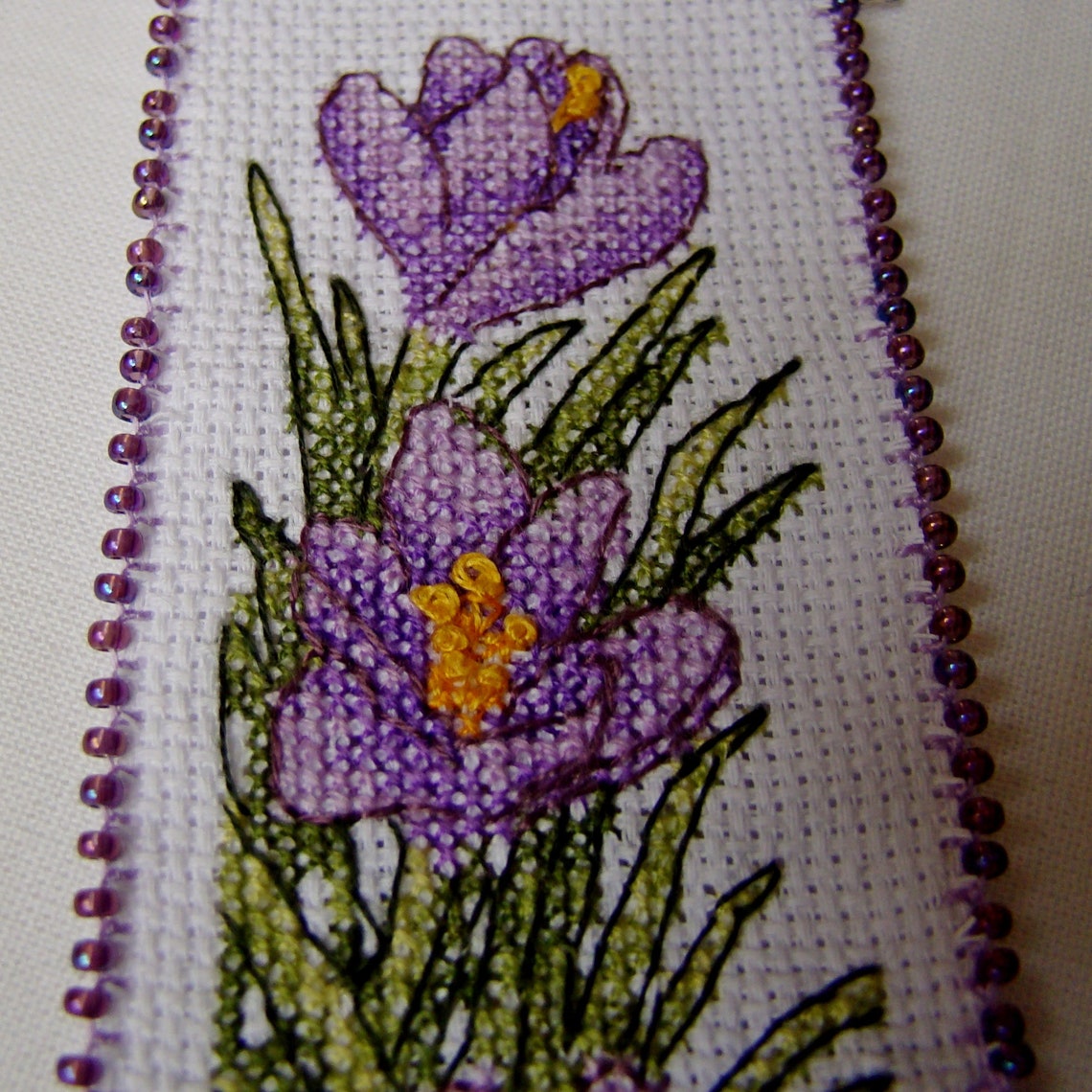 Crocuses Cross Stitch Pattern Bookmark, Instant Download, DIY Bookmark ...