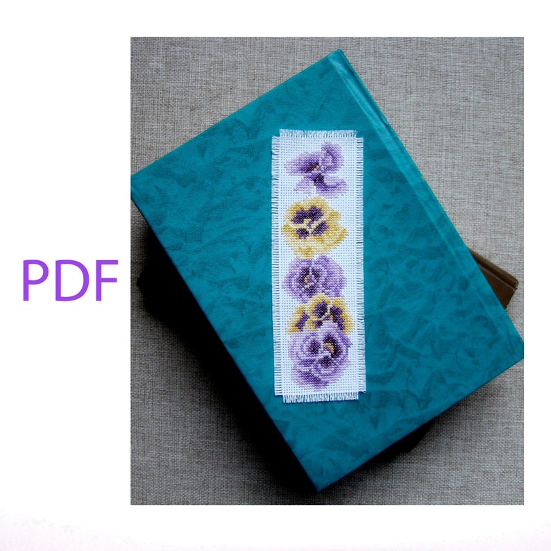 Violets Cross-stitch Bookmark Pattern (PDF) - Etsy